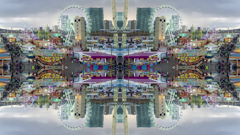 A Funfair with Rides at Night Stock Video - Video of lights, festival ...