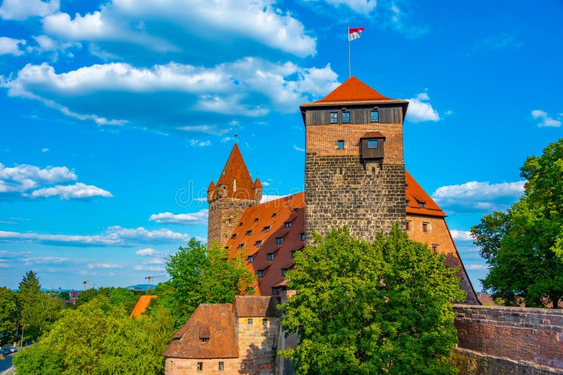 Funfeckturm in German Town Nurnberg Stock Image - Image of wall ...