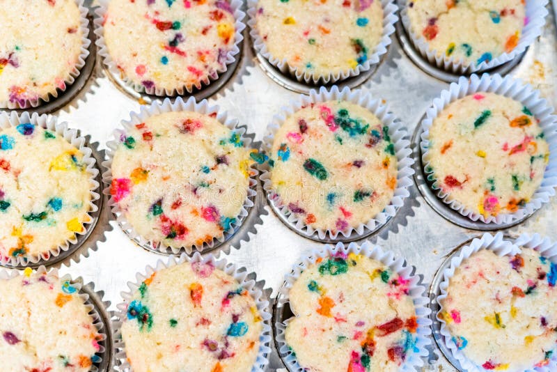 Funfetti cupcake stock image. Image of icing, sweets - 320319455