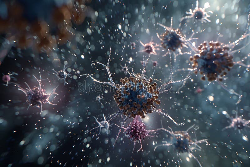 Fungal Growth and Spore Release, Exploring Microscopic Realms Stock ...