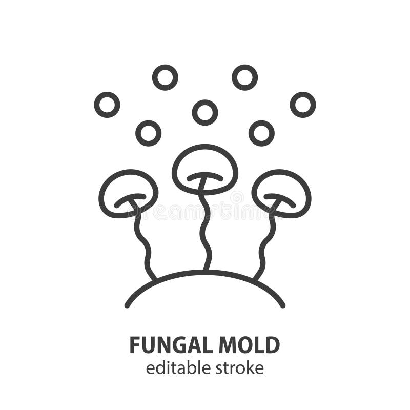 Fungal Mold Line Icon. Editable Stroke Stock Vector - Illustration of ...