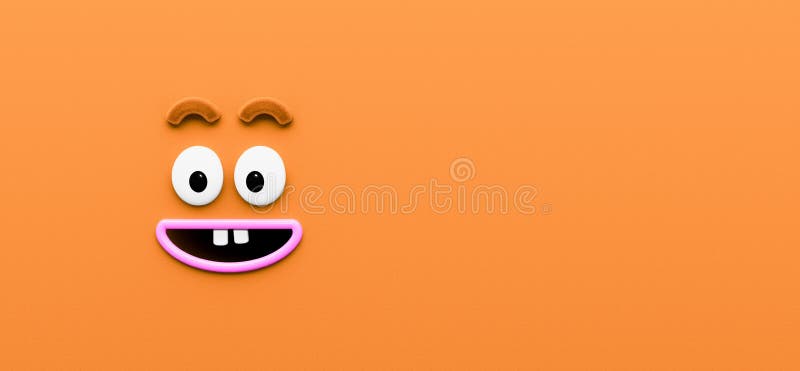 Fungerend Happy Orange Face Face Expression Background 3d Render Stock ...