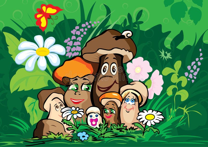 Vector L'immagine Dei Funghi Magici Nello Stile Di Astrattismo, Fatta ...