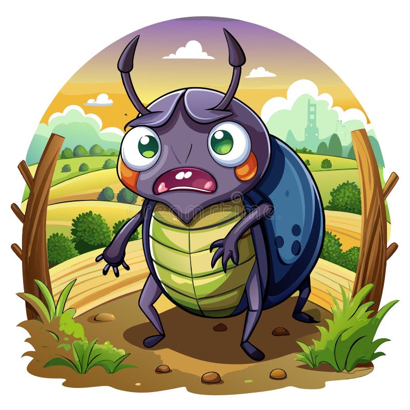 Fungus Beetle Bug Terrible Cries Farm Vector Stock Vector ...
