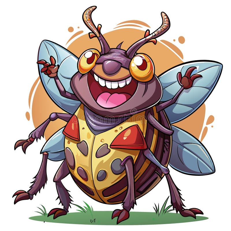 Fungus Beetle Bug Timid Laughs House Vector Stock Vector - Illustration ...