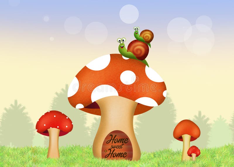 Fungus home stock illustration. Illustration of nutrition - 61484332