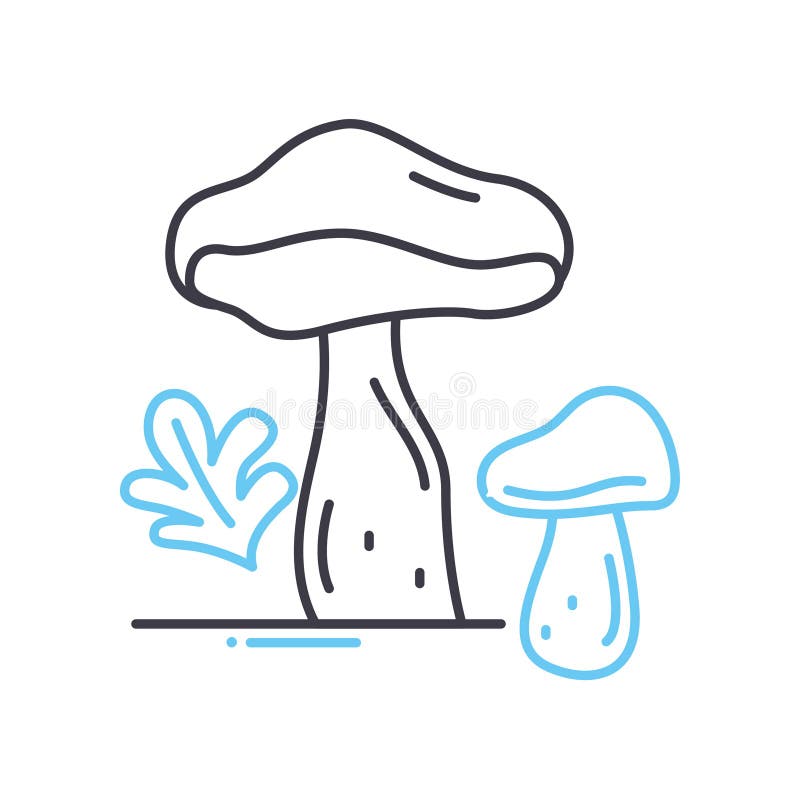 Fungus Line Icon, Outline Symbol, Vector Illustration, Concept Sign ...
