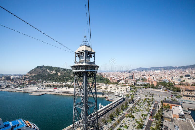 Funicular in Barcelona stock image. Image of aerial, landscape - 67189317