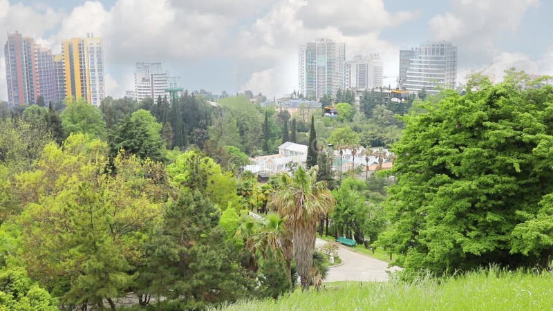 Funicular and Buildings at Spring Day in Sochi, Stock Video - Video of floral, land: 325130433