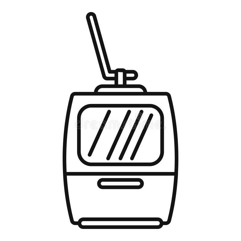 Funicular Cabin Cableway Moving Up Mountainside Outline Stock Vector ...