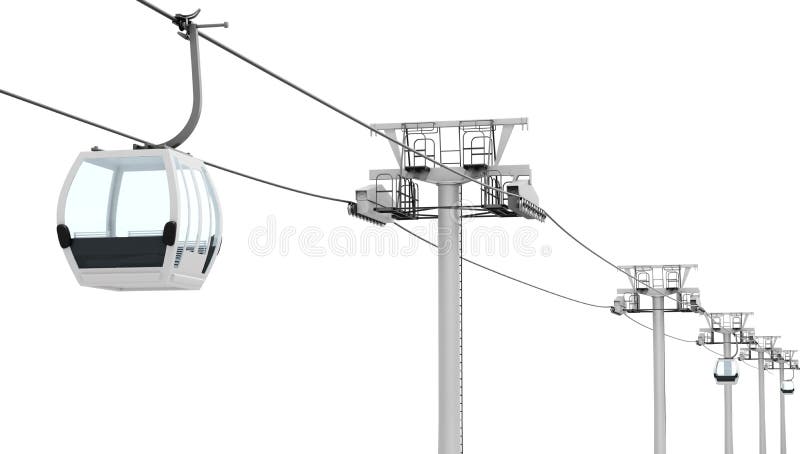 Funicular and Cable Car on White Background. 3d Renderi Stock ...