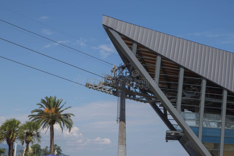 Funicular Cable Railway. Cable Car Transporting People Stock Photo ...