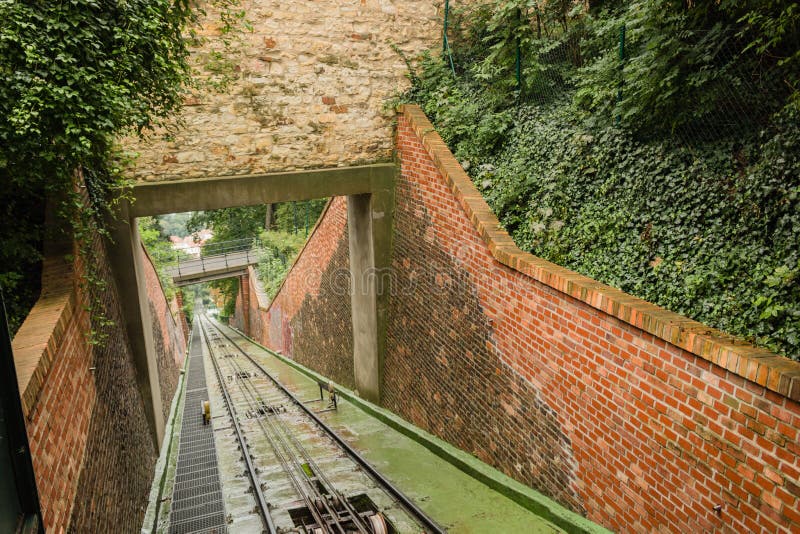 Funicular: cable railway stock photo. Image of brick - 45240878