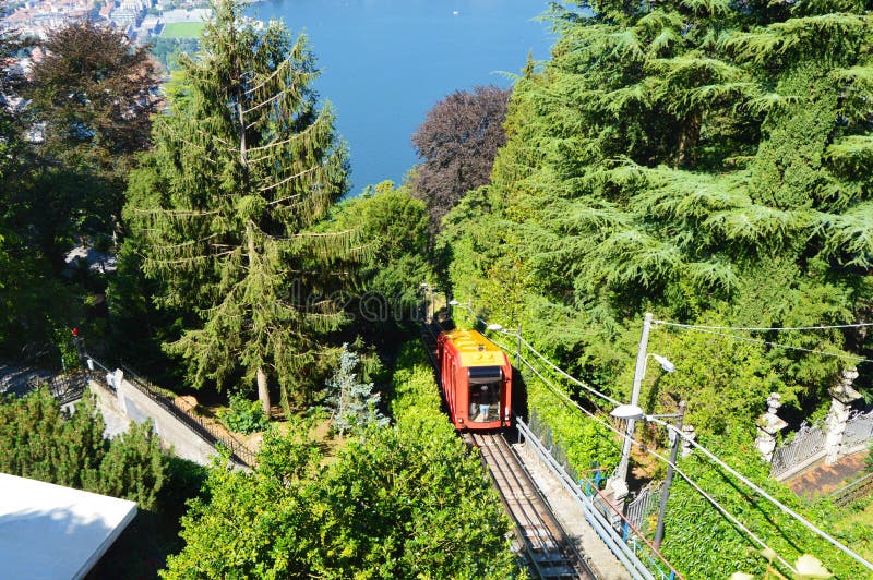 Funicular Como Lake, Lombardy Italy Summer 2016 Stock Photo - Image of ...