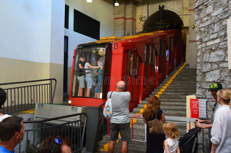 BRUNATE, ITALY - MAY 14, 2017: Funicular Railway with Spectacular View ...
