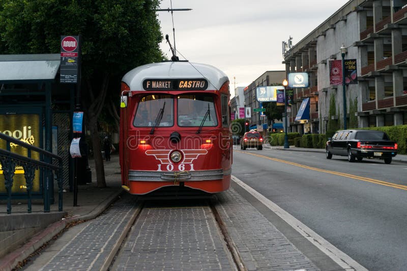 Funicular En La Calle San Francisco Ca Fotografía editorial - Imagen de ...