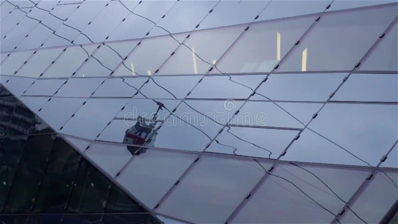 Funicular Going Up the Line with Abstract Reflection on Modern Glass ...