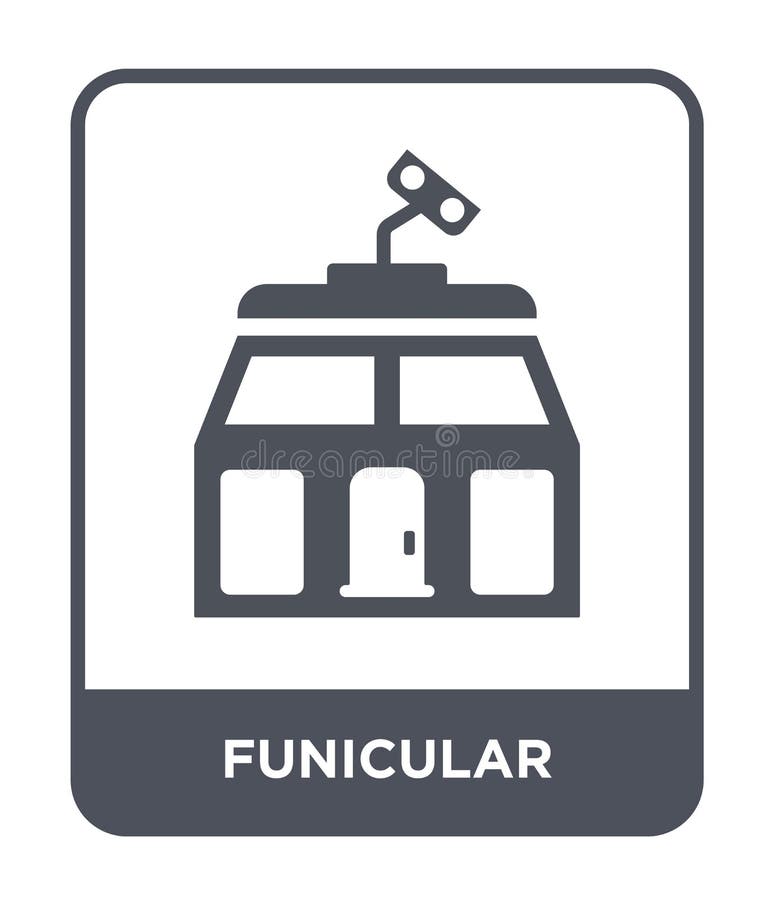 Cableway Icon in Trendy Design Style. Cableway Icon Isolated on White ...