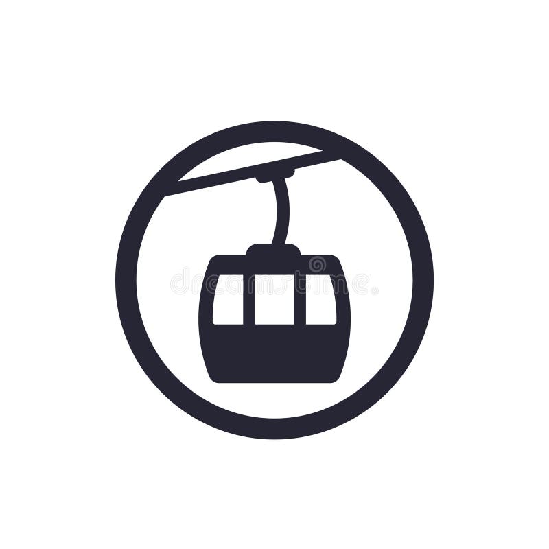 Funicular Icon, Vector Sign on White Stock Vector - Illustration of ...