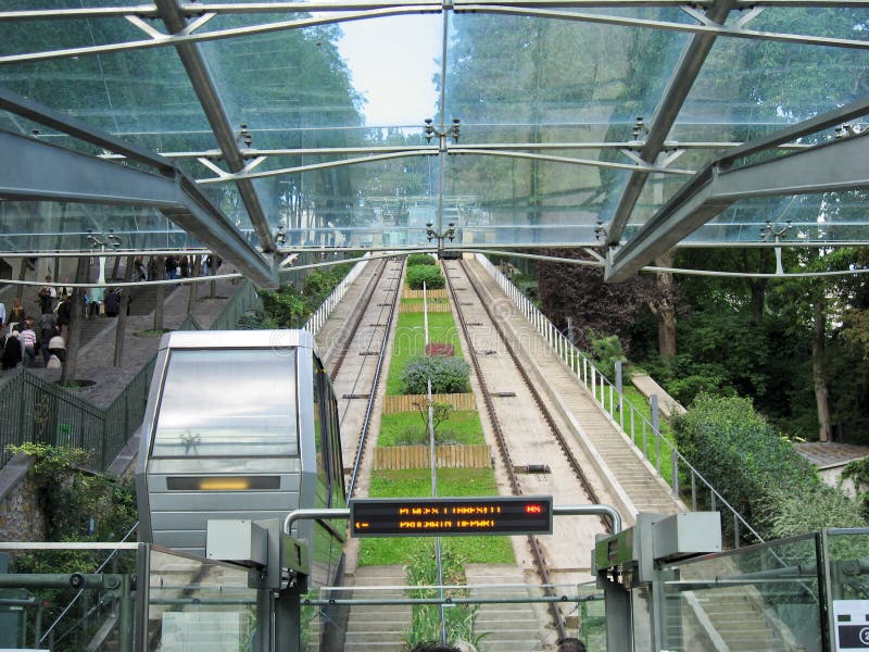 Funicular in Montmartre Paris Editorial Image - Image of funicular ...