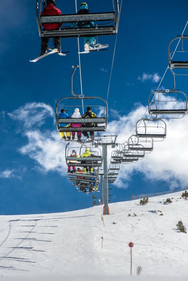 Funicular at the Mountain, Ski Resort Stock Image - Image of snowboard ...