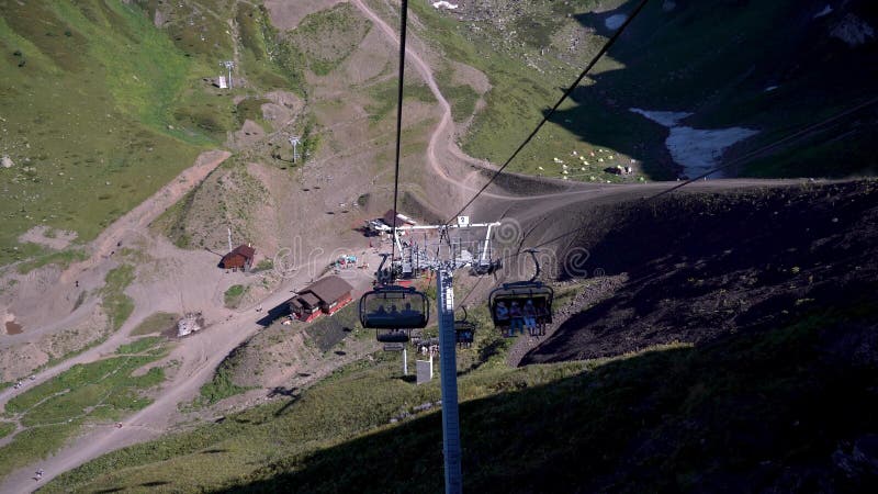 Funicular in the mountains stock footage. Video of recreational - 156966406