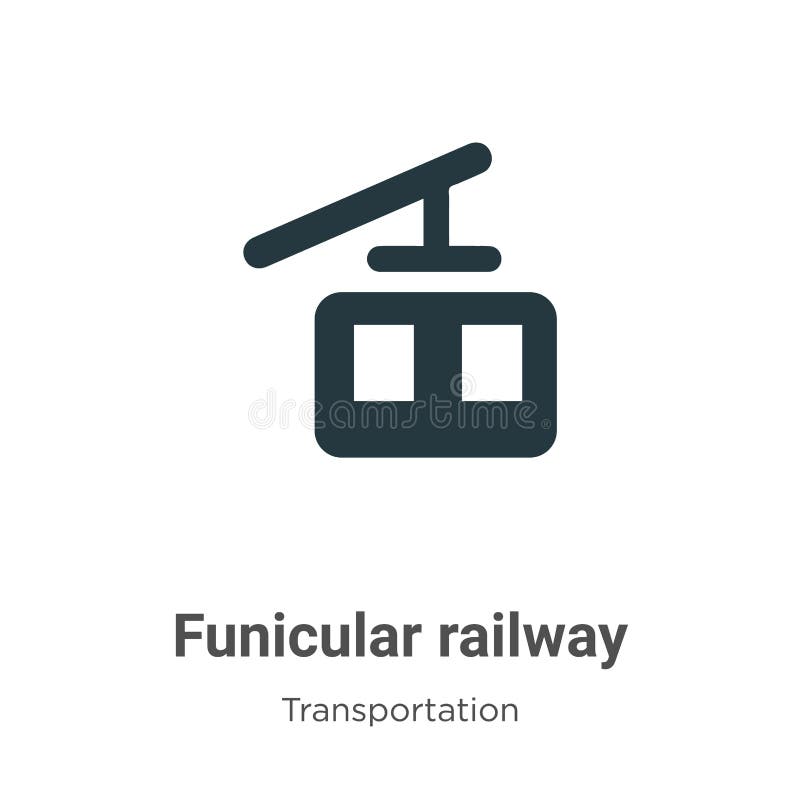 Funicular Railway Vector Icon on White Background. Flat Vector ...