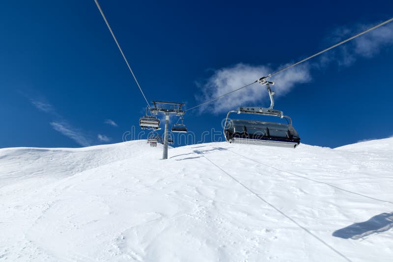 Funicular on ski resort stock image. Image of activity - 12350401