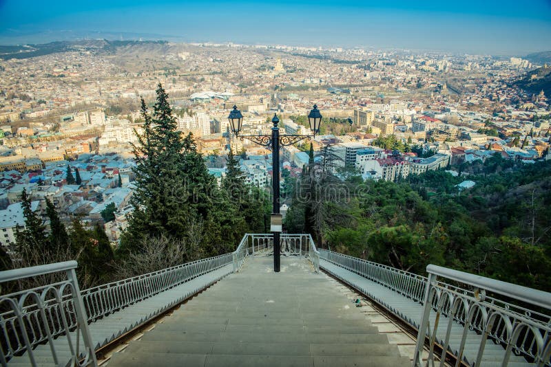 Funicular in Tbilisi stock photo. Image of railroad, scene - 92593064