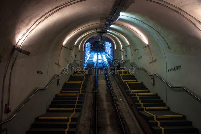 Funicular Tunnel in Heidelberg Stock Photo - Image of view, funicular ...