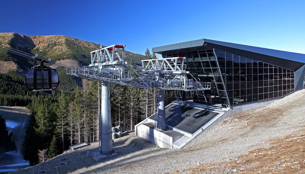 Funitel - modern cableway stock photo. Image of country - 27745360