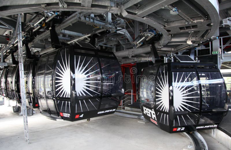 Funitel - modern ropeway editorial stock image. Image of cableway ...