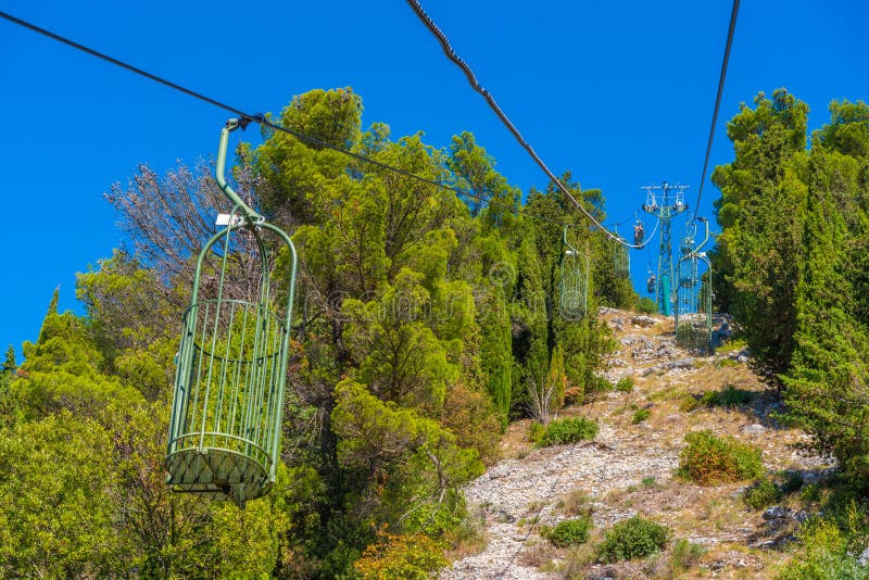 Funivia Colle Eletto in Gubbio, Italy Stock Image - Image of umbria ...