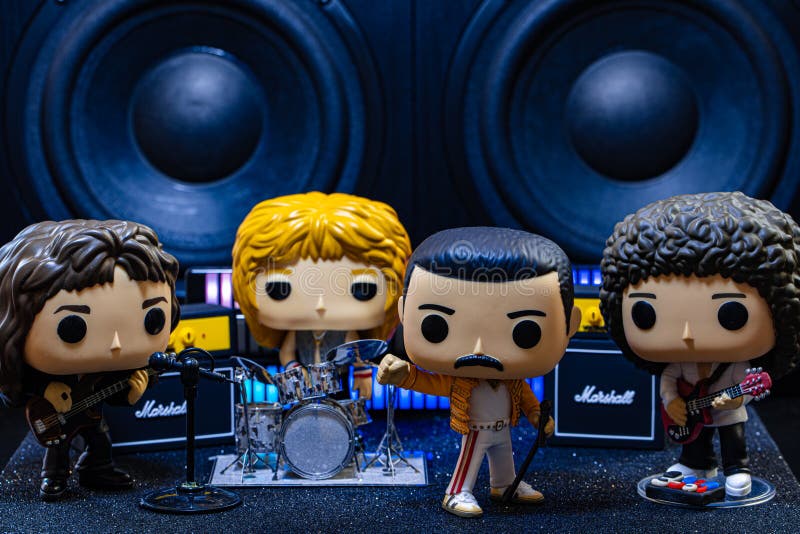 Funko POP Vinyl Figures of Queen Band Stock Image - Image of brian ...