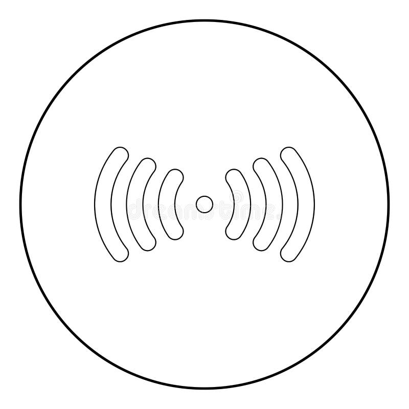 Funksignal Die Schwarze Farbikone Im Kreis Oder Das Rund Vektor ...