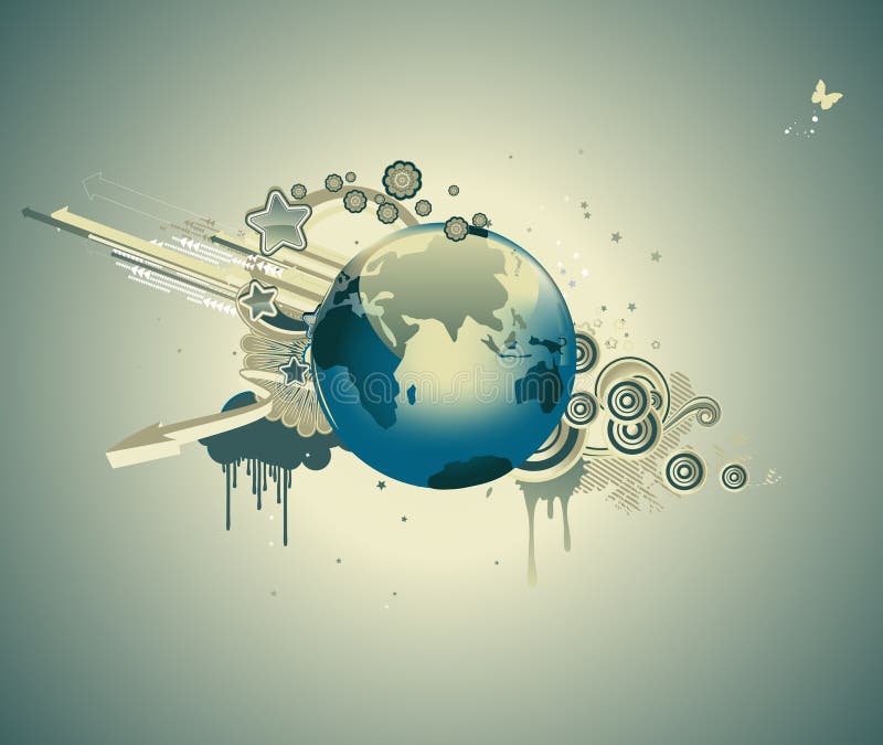 Funky abstract background stock vector. Illustration of butterfly - 8954141