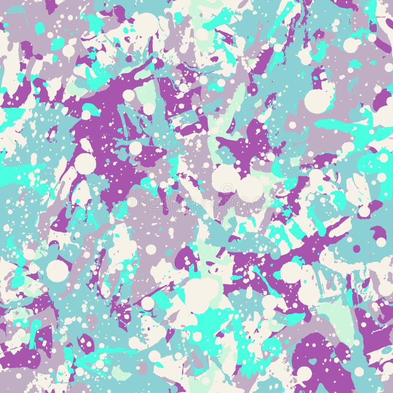 Funky Abstract Color Paint Splashes Seamless Pattern Stock Vector ...