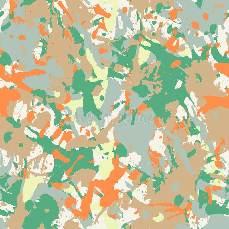 Funky Abstract Color Paint Splashes Seamless Pattern Stock Vector ...