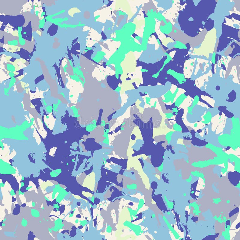 Funky Abstract Color Paint Splashes Seamless Pattern Stock Vector ...
