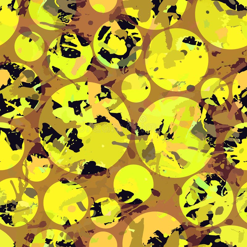 Funky Abstract Color Paints Seamless Pattern 向量例证 - 插画 包括有 重叠, 五颜六色 ...