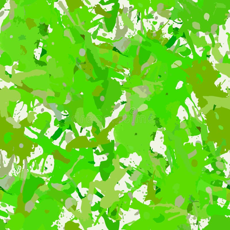 Funky Abstract Green Paint Splashes Seamless Pattern Stock Vector ...