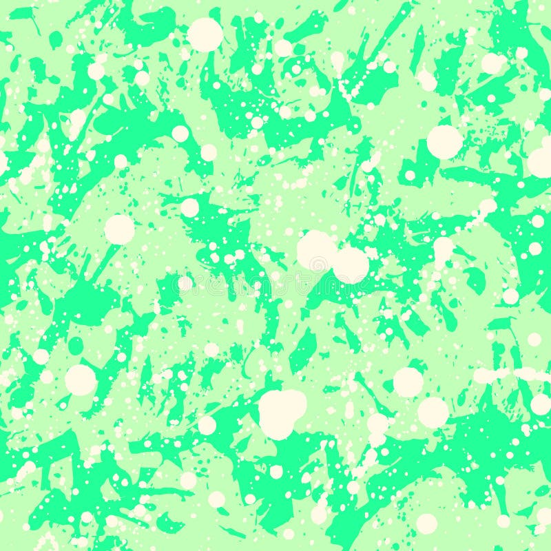 Funky Abstract Green Paint Splashes Seamless Pattern Stock Vector ...