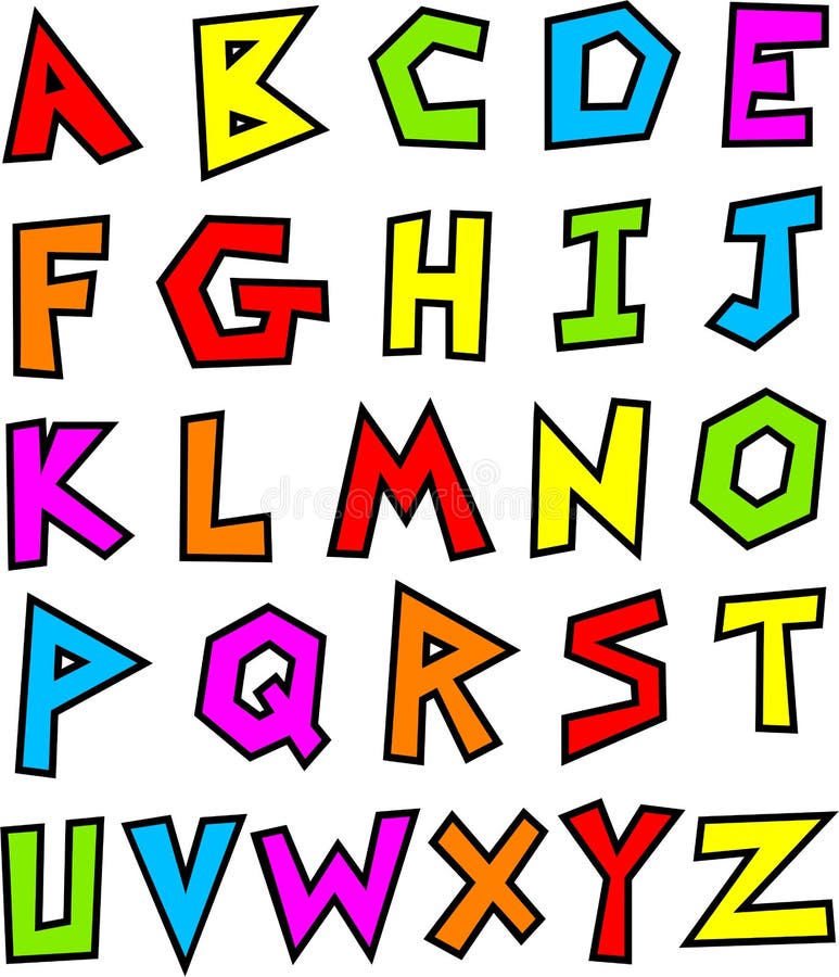 Funky alphabet stock illustration. Illustration of clipart - 6034305