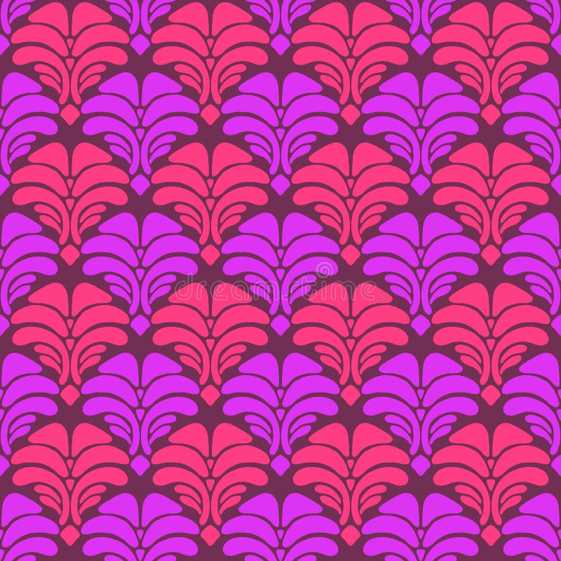 Funky Art Nouveau Motif Repeat Pattern Tile Stock Illustration ...