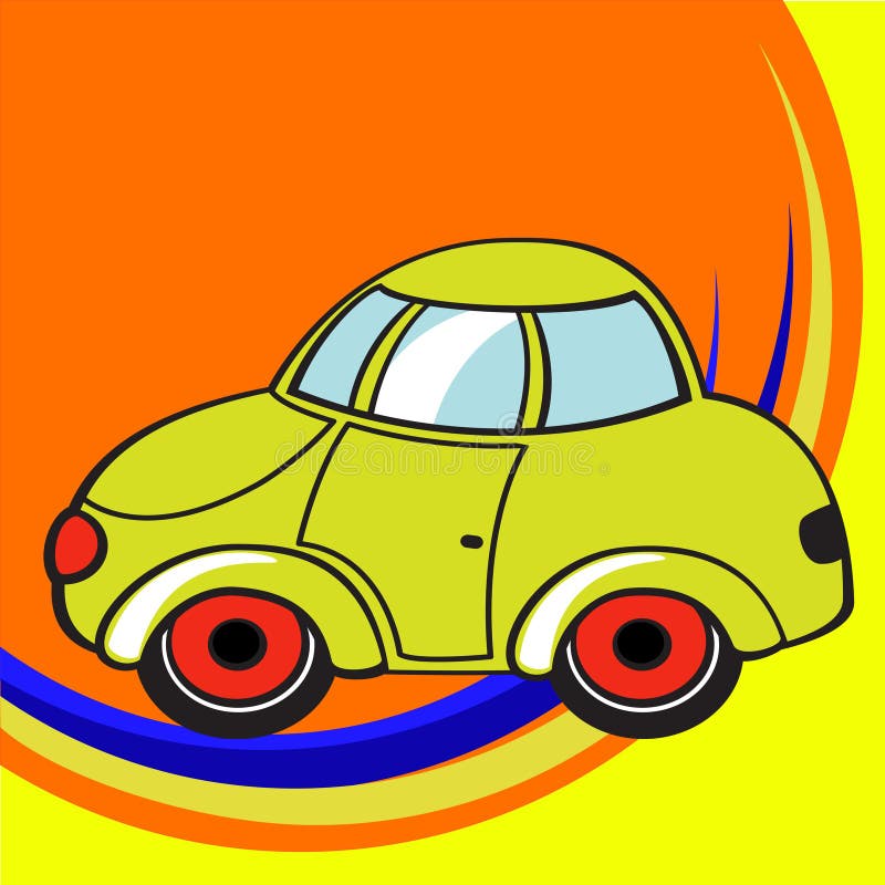 Funky car stock vector. Illustration of cute, characters - 8989377