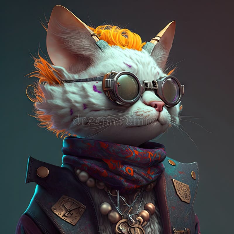 Funky catjitsu dude stock illustration. Illustration of funky - 276708966