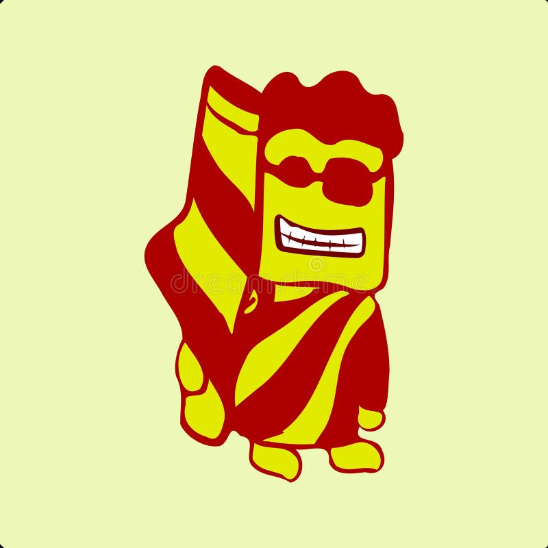 Funky Character Holding Something Vector Stock Illustration ...