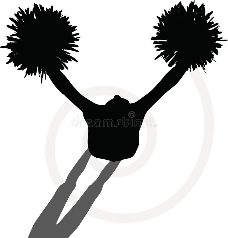 Cheerleading Toe Touch Clipart Black And White
