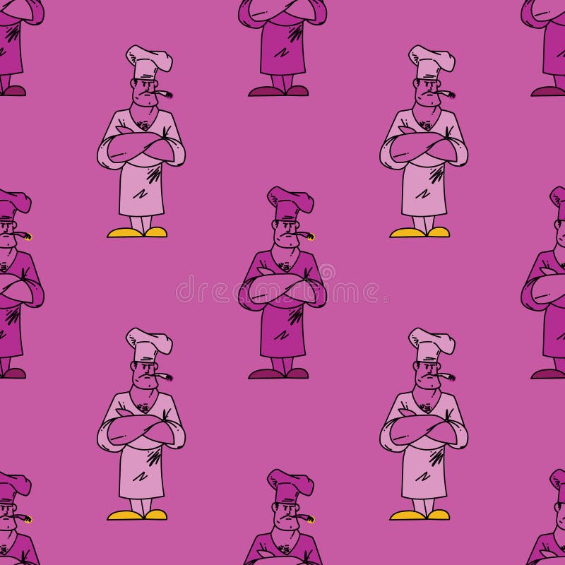 Chef seamless pattern stock vector. Illustration of kitchener - 51834343