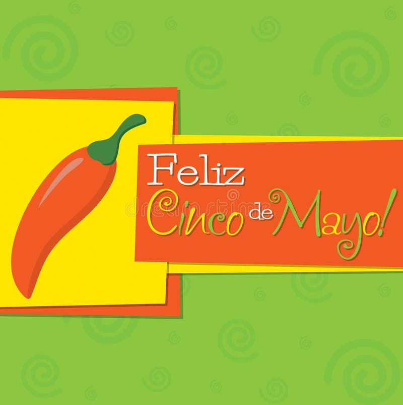 Funky Square Cinco De Mayo Cut Out Card Stock Vector - Illustration of ...